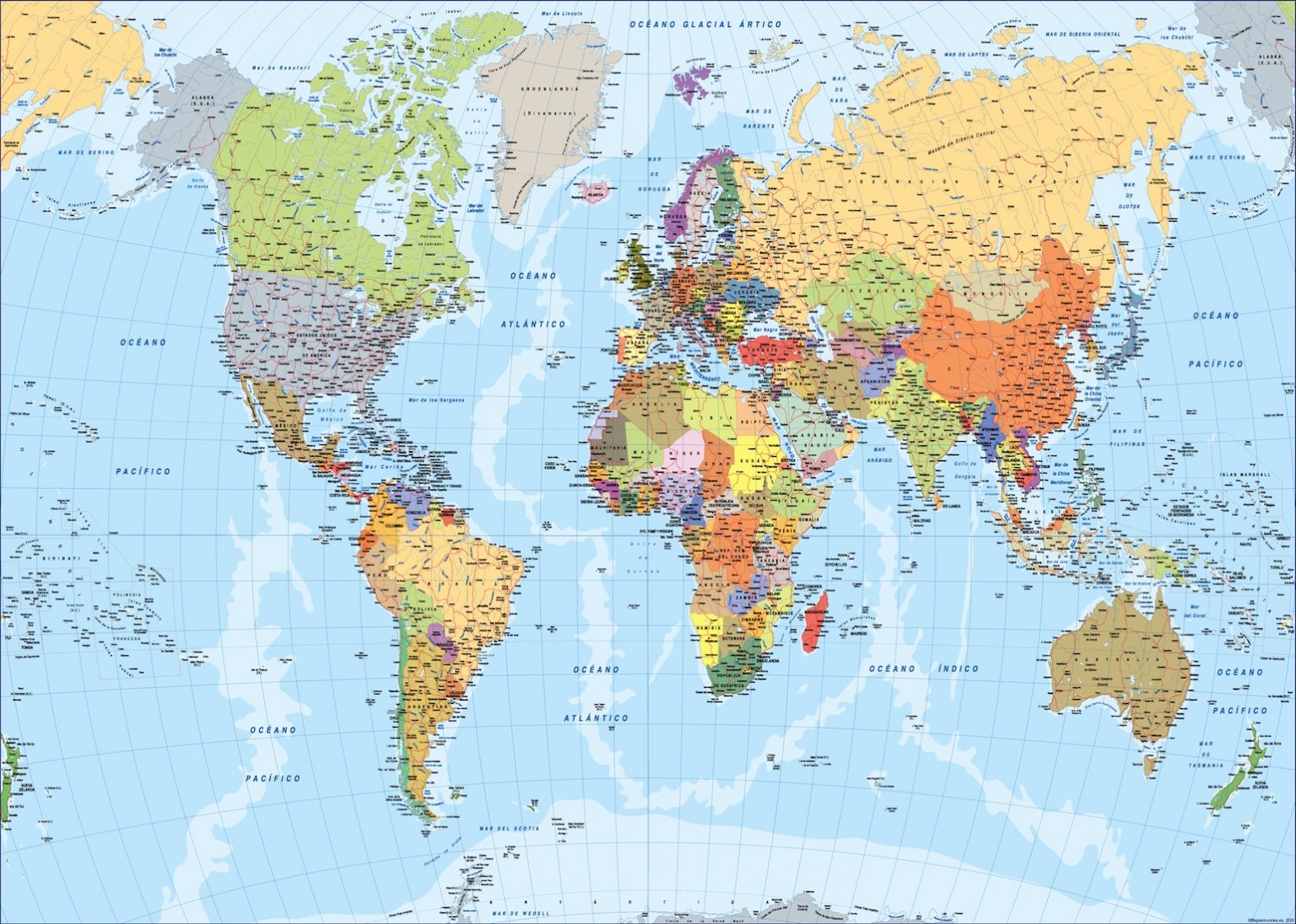 Mapamundi español plastificado | Mapas grandes de pared de España y el ... Mapamundi español plastificado | Mapas grandes de pared de España y el ...